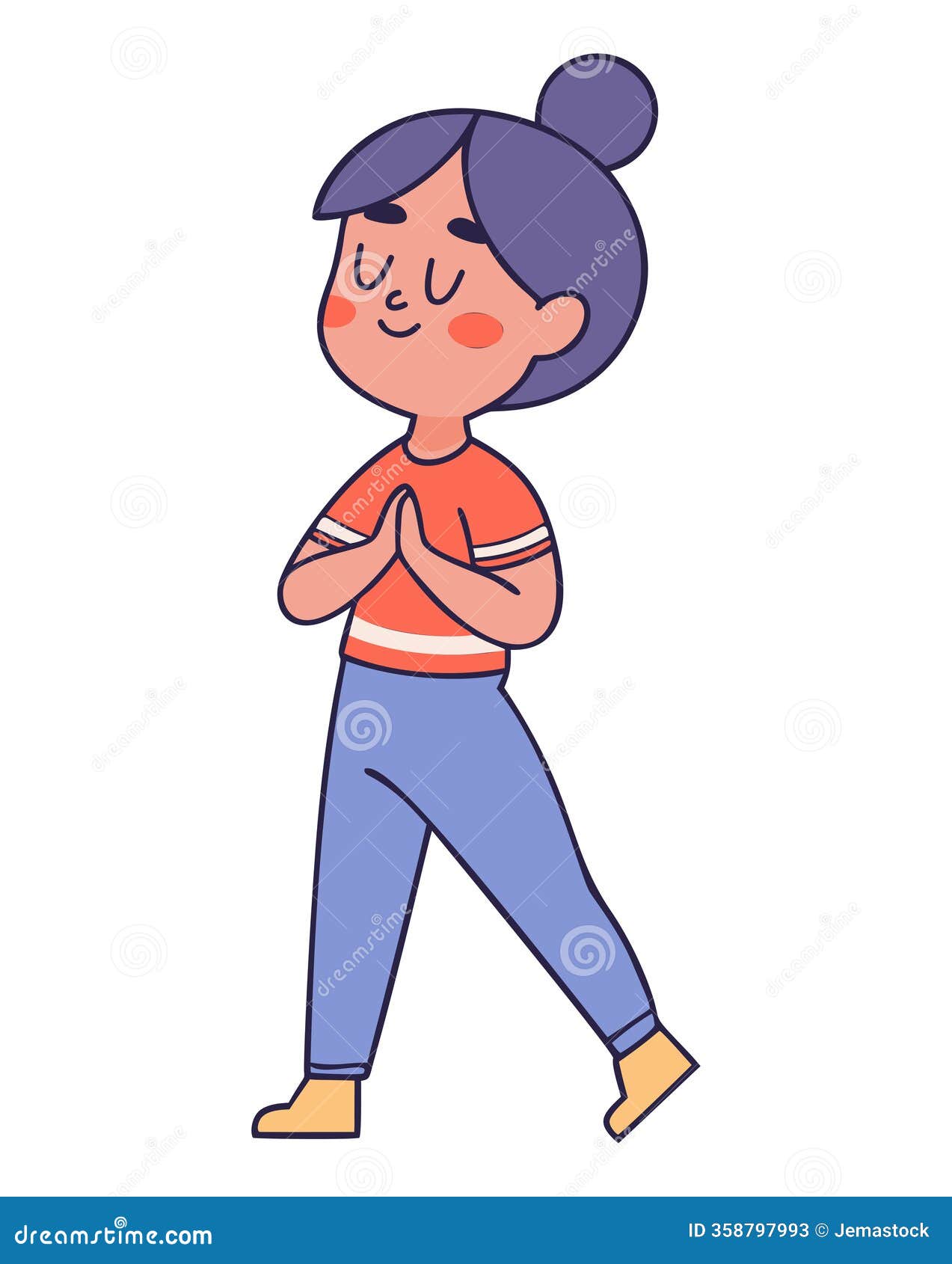 Confident Girl Standing Pose Stock Vector - Illustration of trendy ...