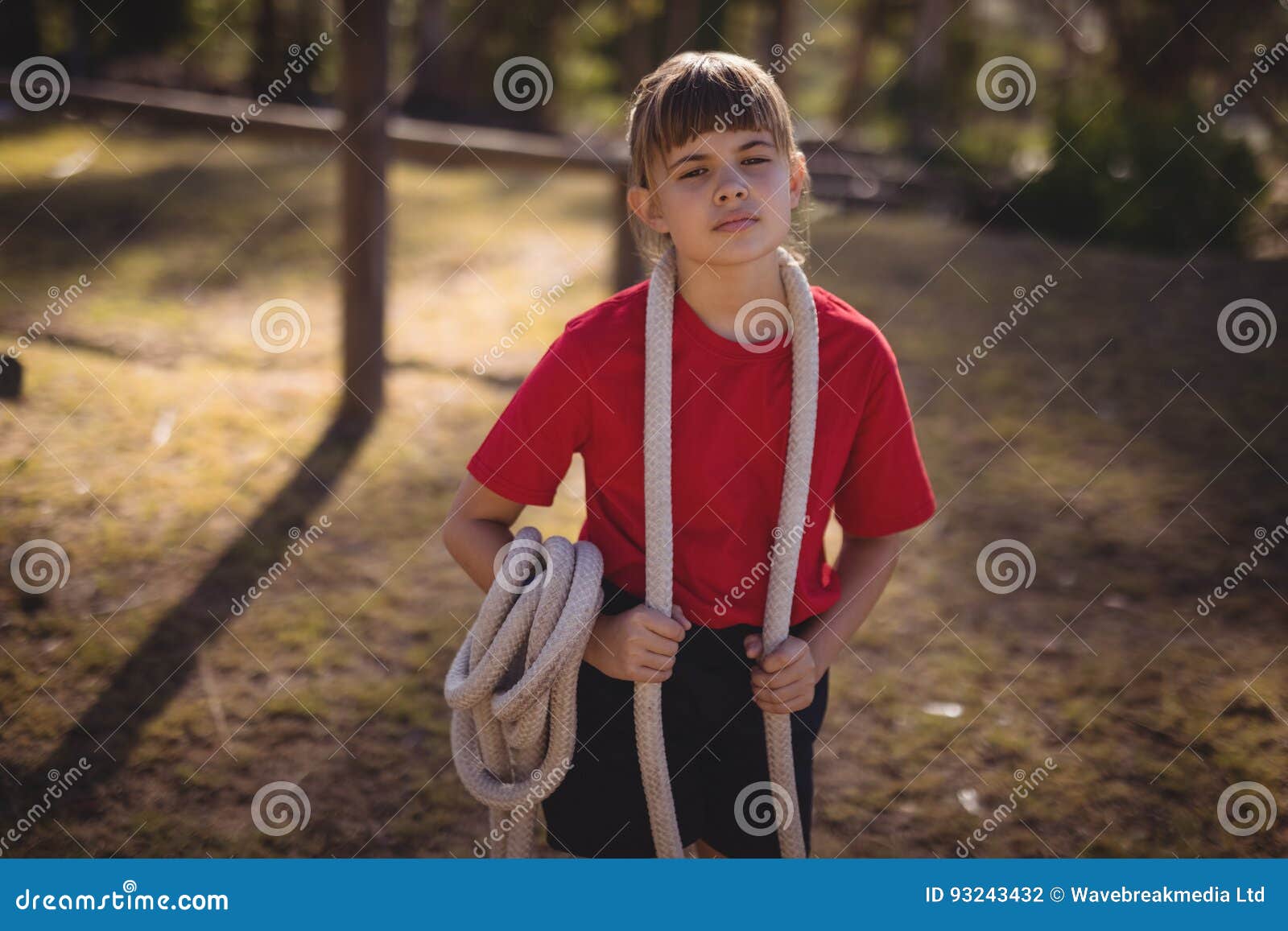 Confident Girl Standing with Rope Around Her Neck Stock Photo - Image ...