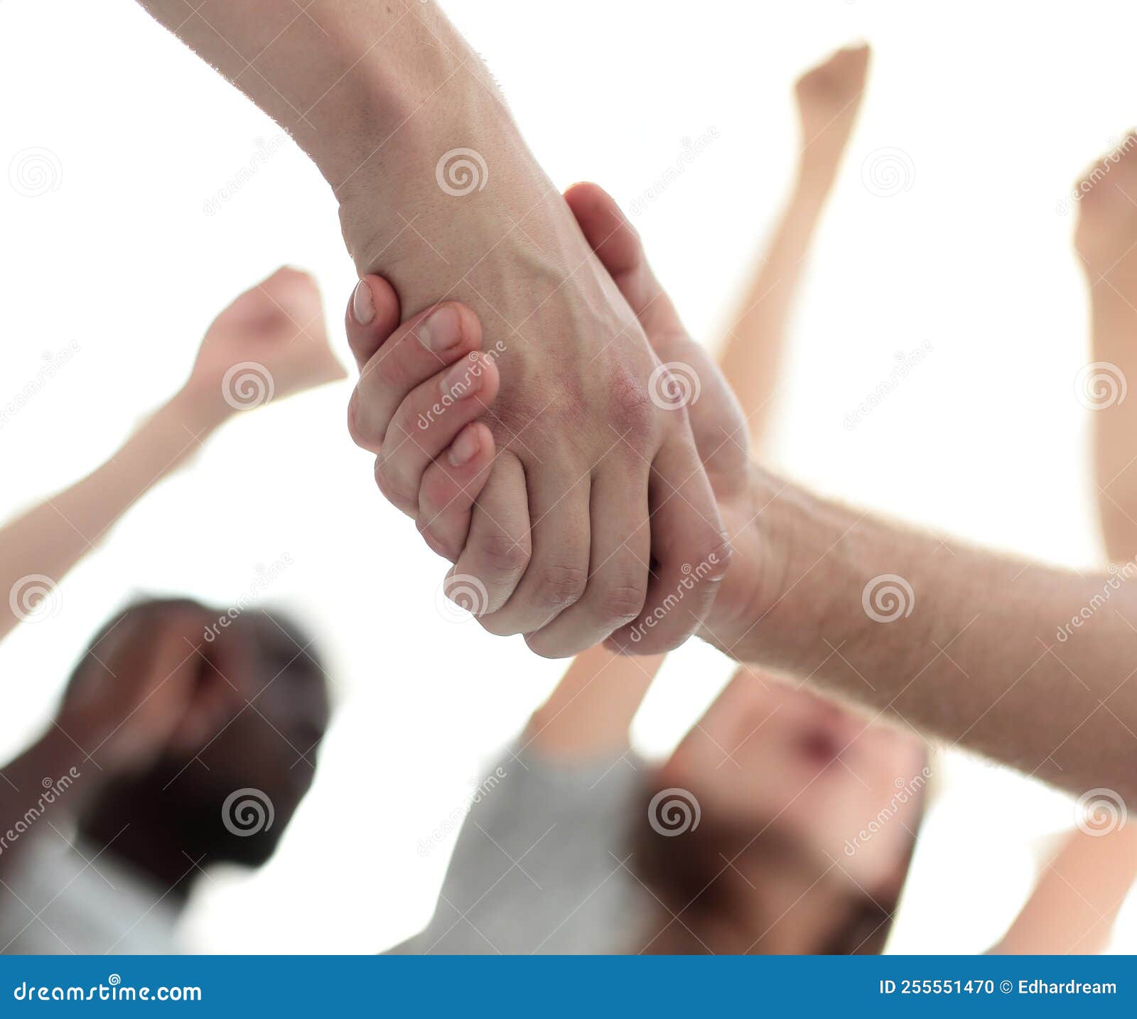 Confident Group of Young Men Pointing Ahead. Stock Photo - Image of ...
