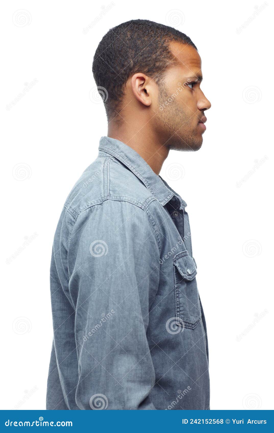 Confident and Handsome. a Cropped Profile of an Expressionless Young ...