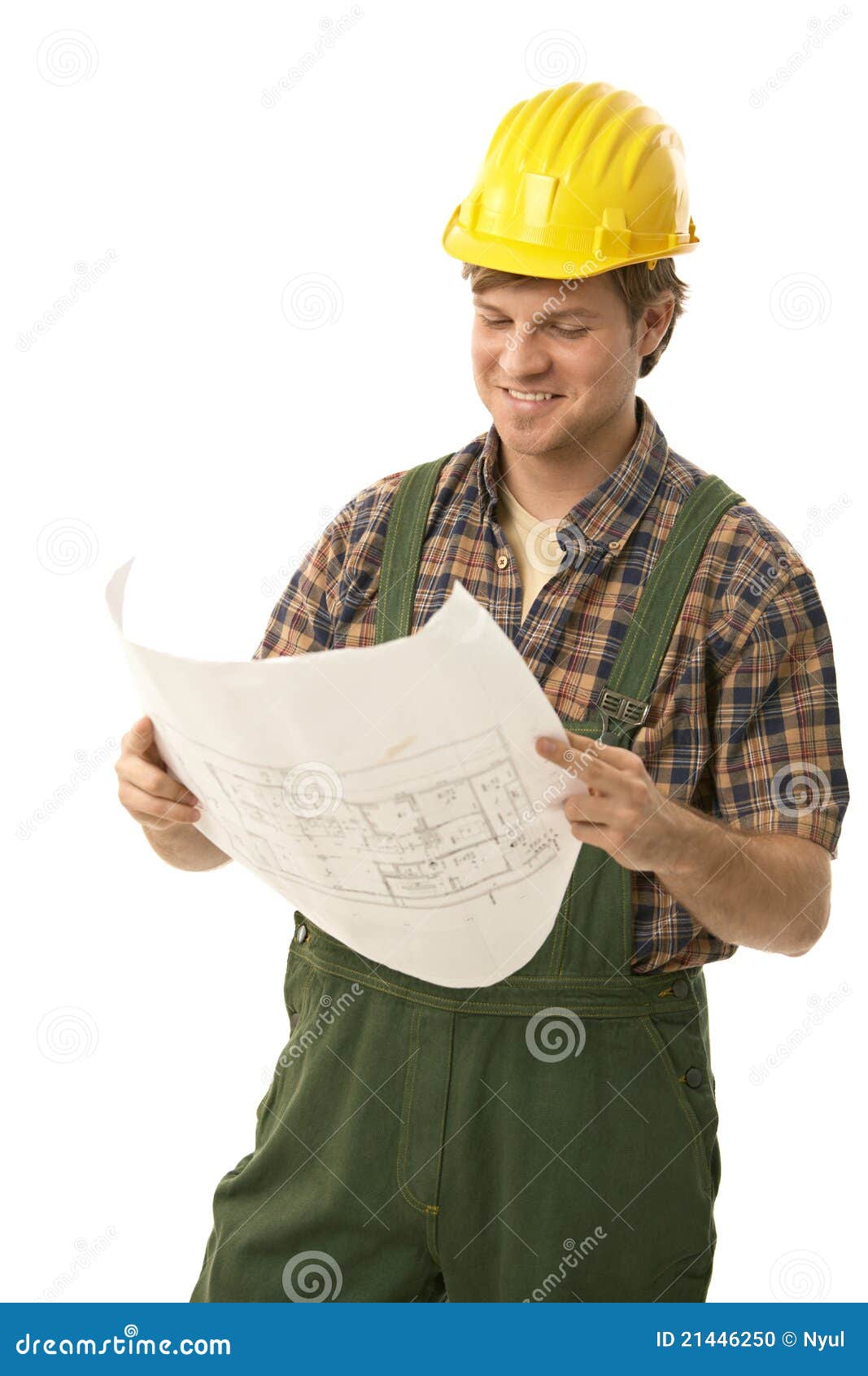 Confident Handyman Holding Floor Plan Stock Photo - Image of healthy ...