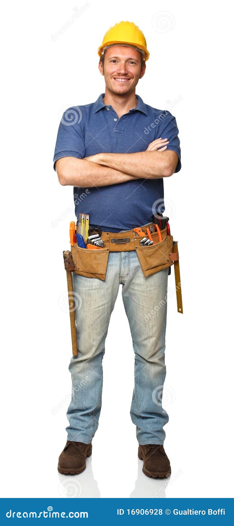 Confident Handyman Portrait Stock Photo - Image of foreman, occupation ...