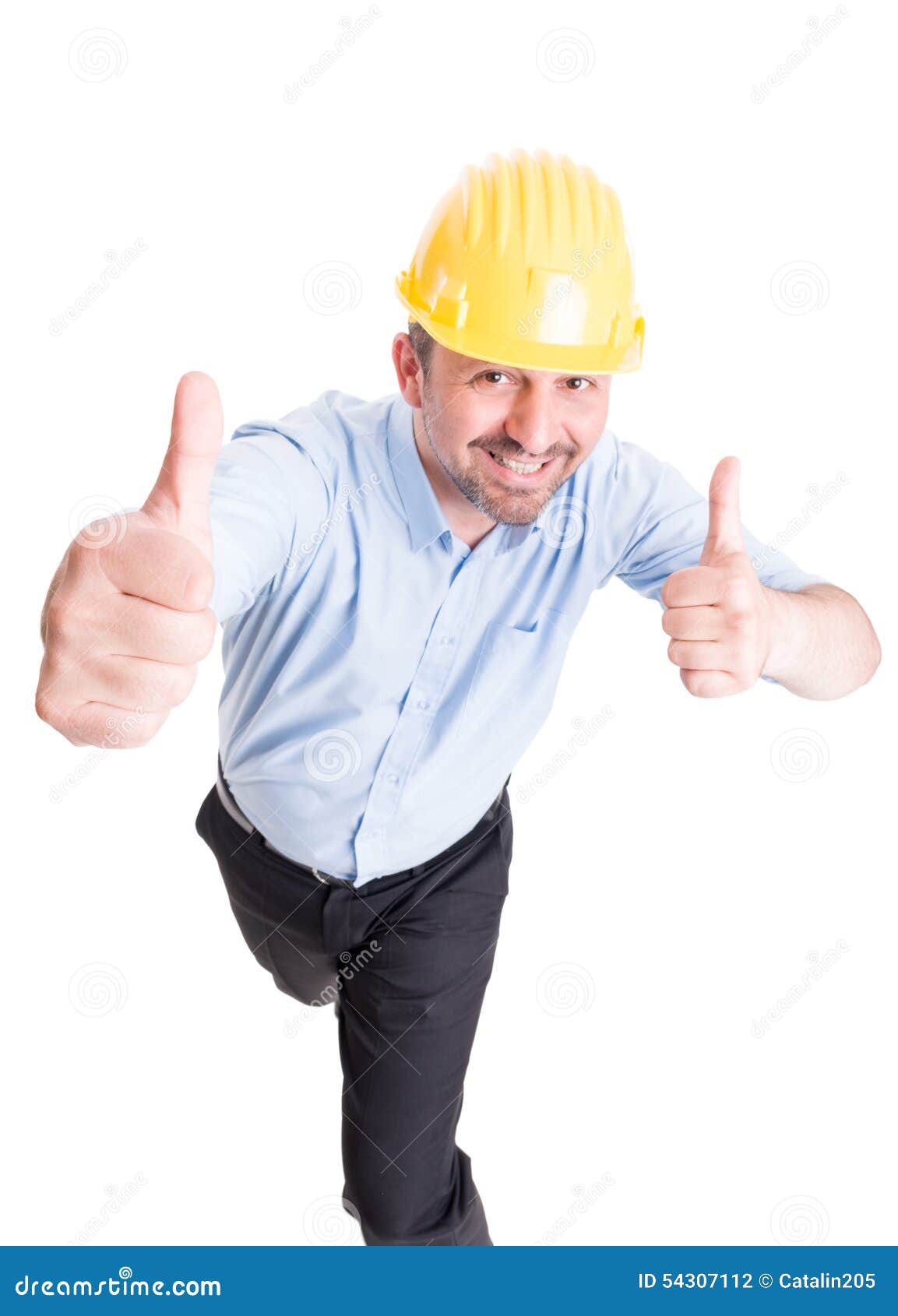 Confident and Happy Engineer Showing Thumbs Up Stock Photo - Image of ...