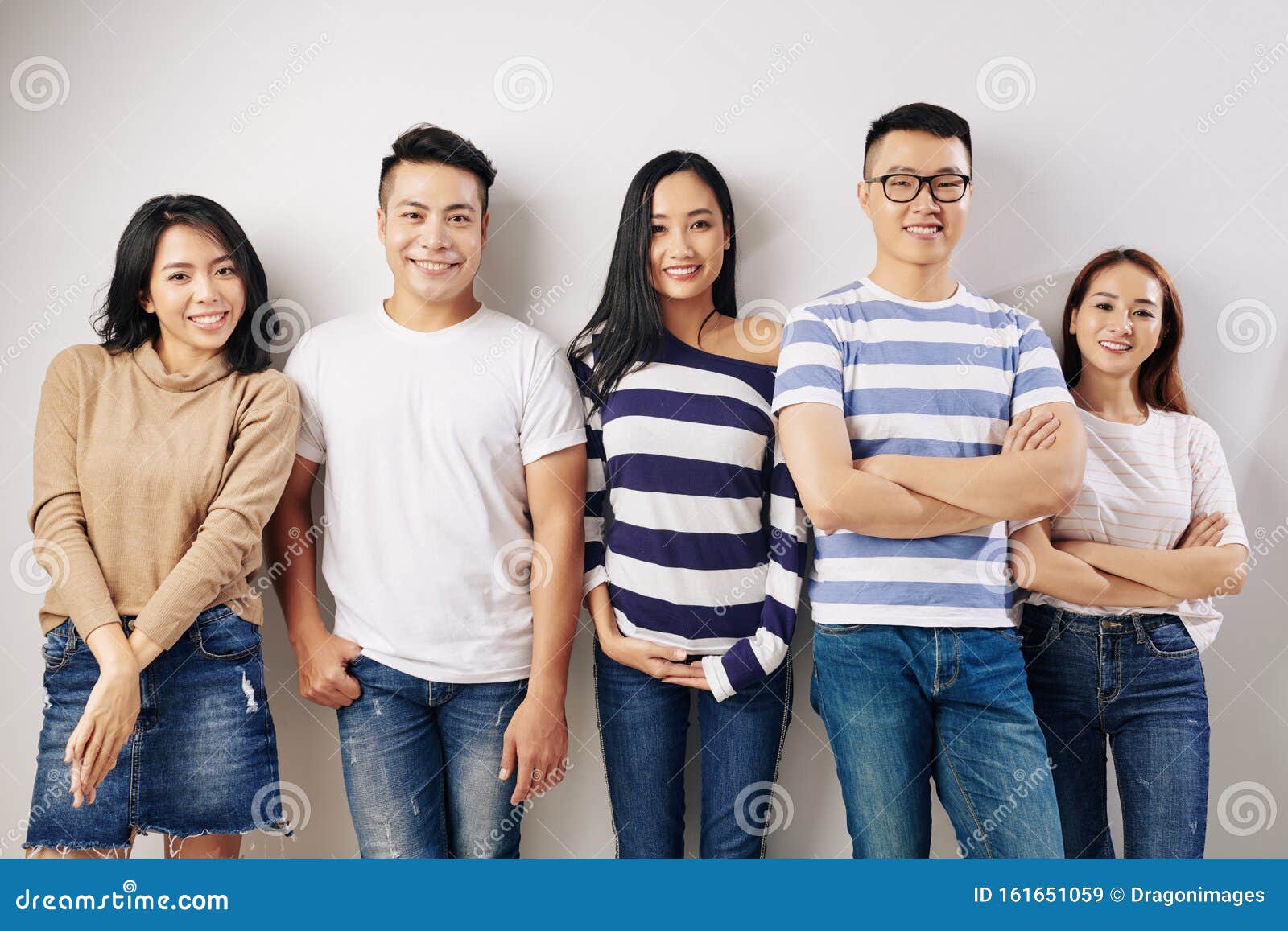 Confident Happy University Students Stock Image - Image of standing ...