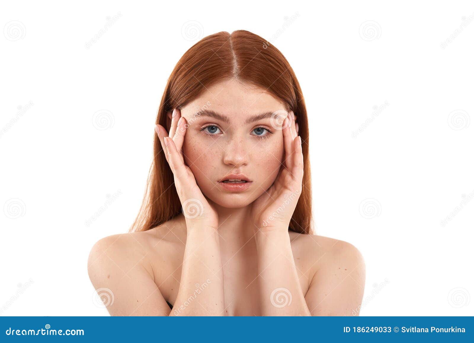 Confident In Her Beauty Portrait Of A Young Sensual Red Haired Girl