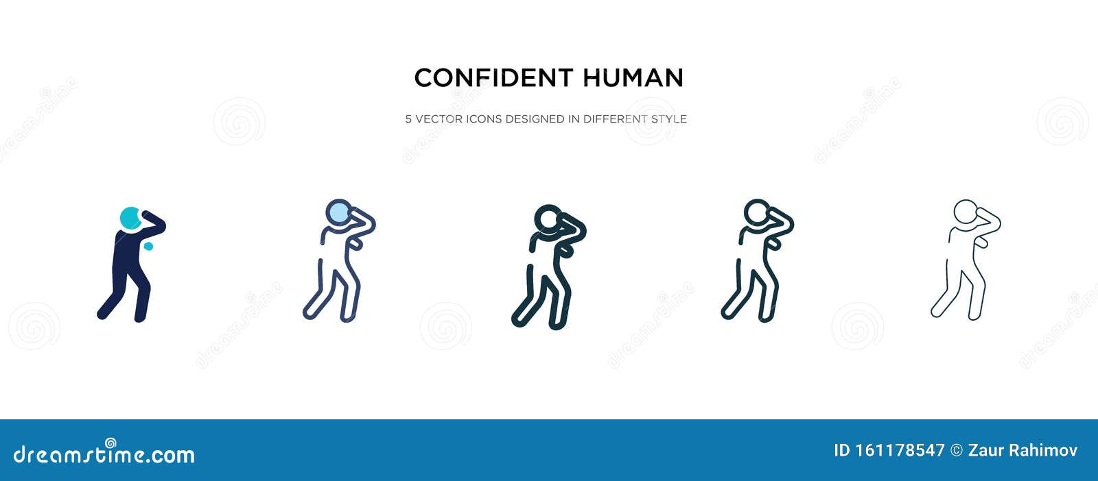 Confident Human Icon in Different Style Vector Illustration. Two ...