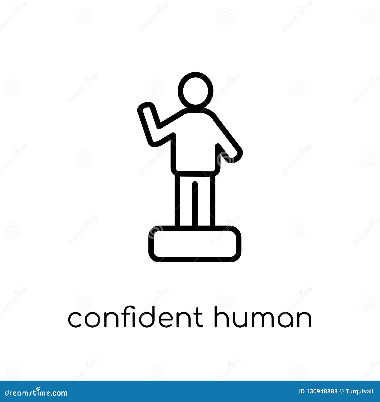 Confident Human Icon. Trendy Modern Flat Linear Vector Confident Stock ...