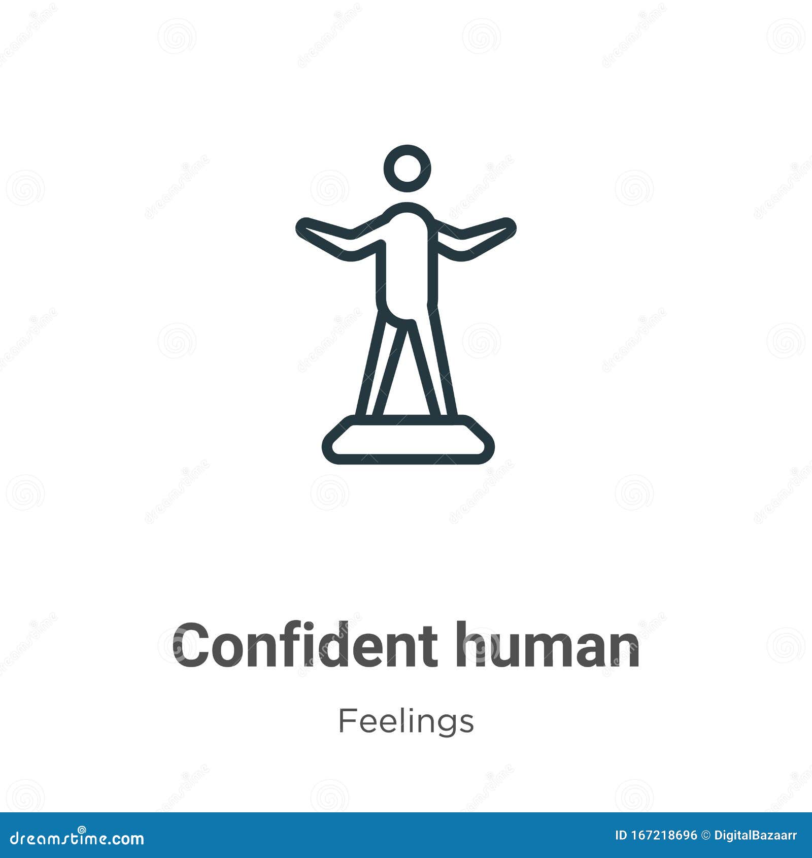Confident Human Outline Vector Icon. Thin Line Black Confident Human ...