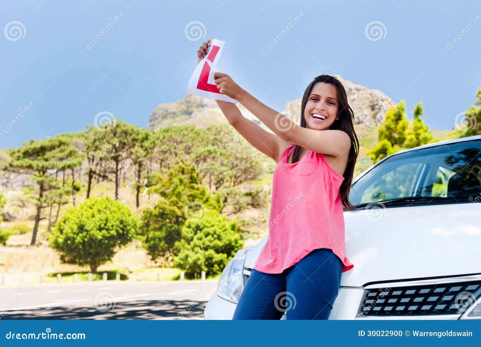 Learner driver happy stock photo. Image of looking, positivity - 30022900