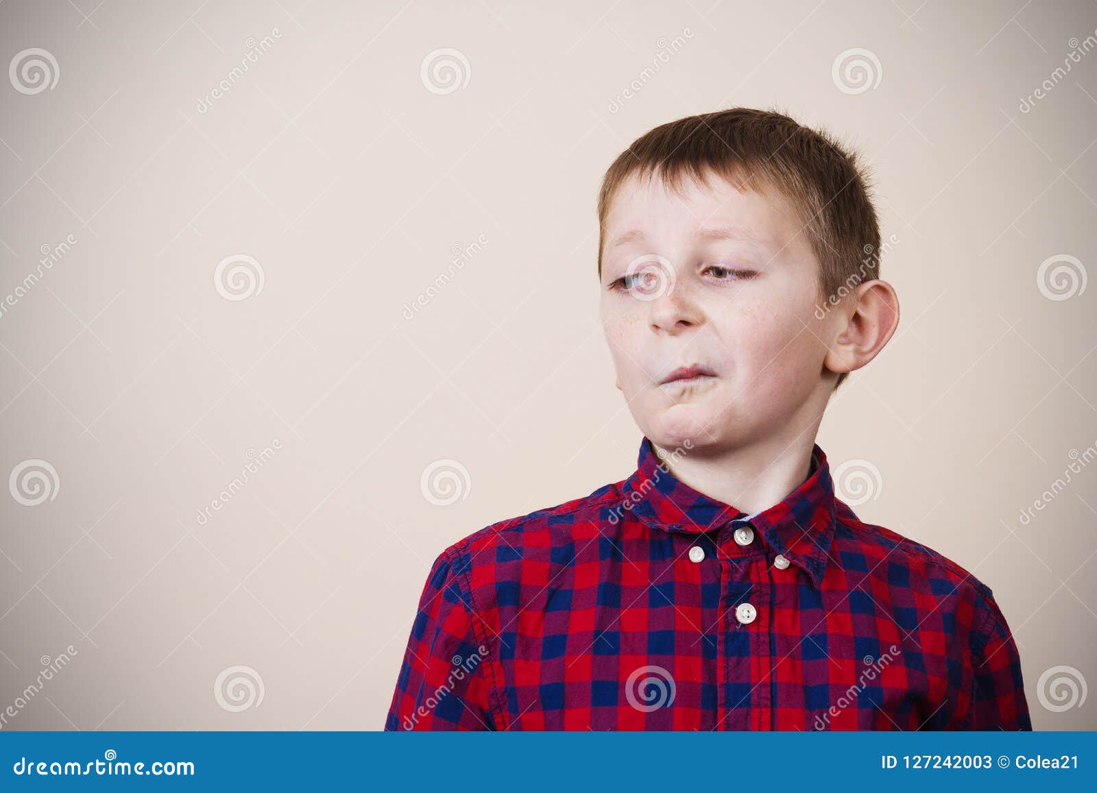Confident Little Boy Looking To Right Stock Image - Image of looking ...