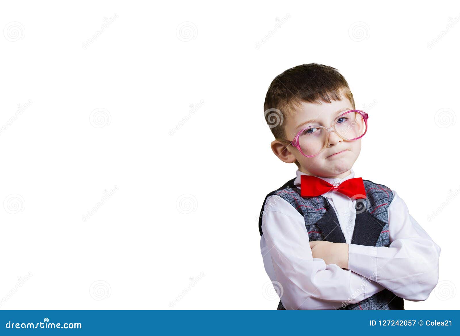 Confident little boy nerd stock image. Image of puzzling - 127242057