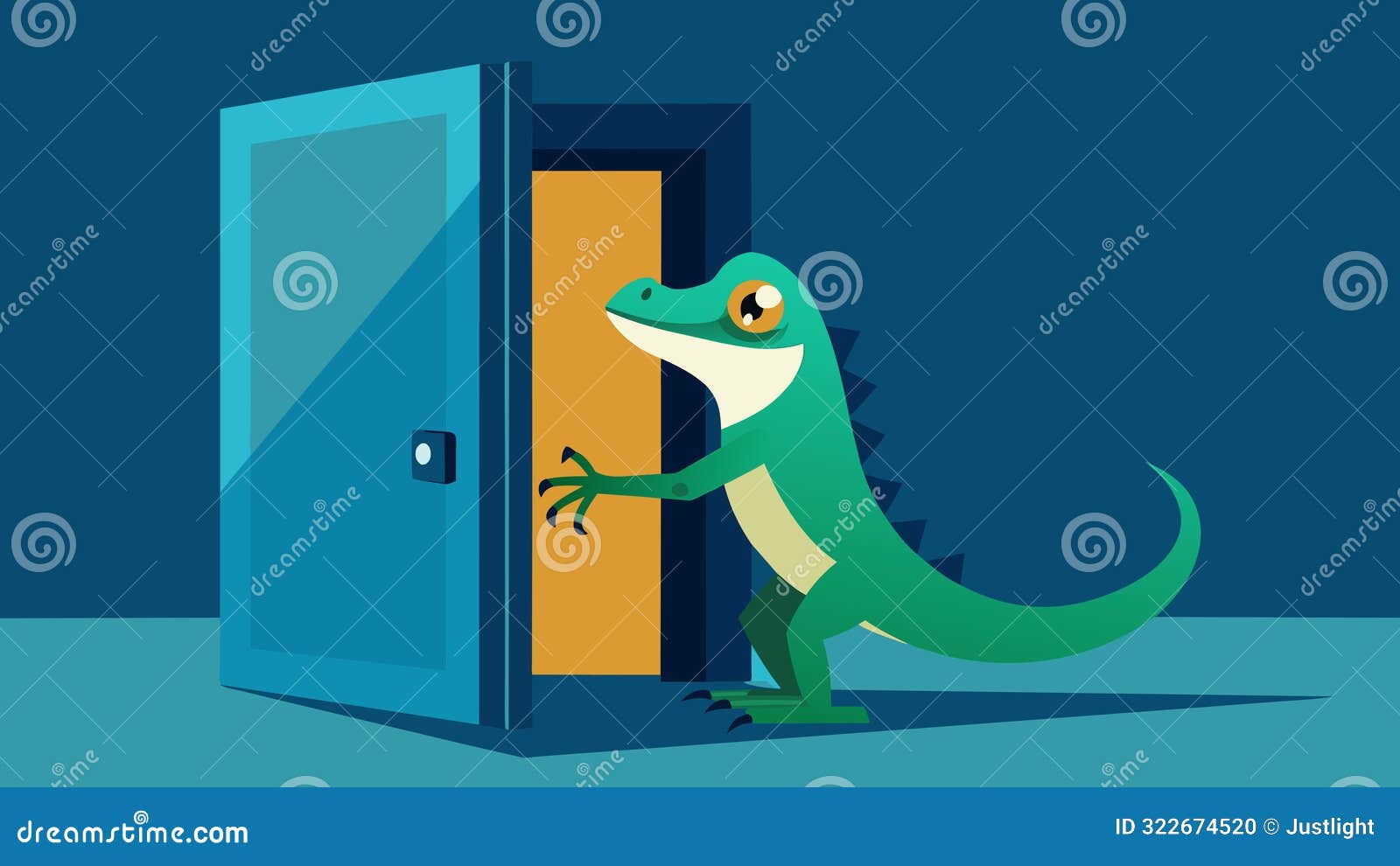 A Confident Lizard Confidently Strolling through the Opening of an ...