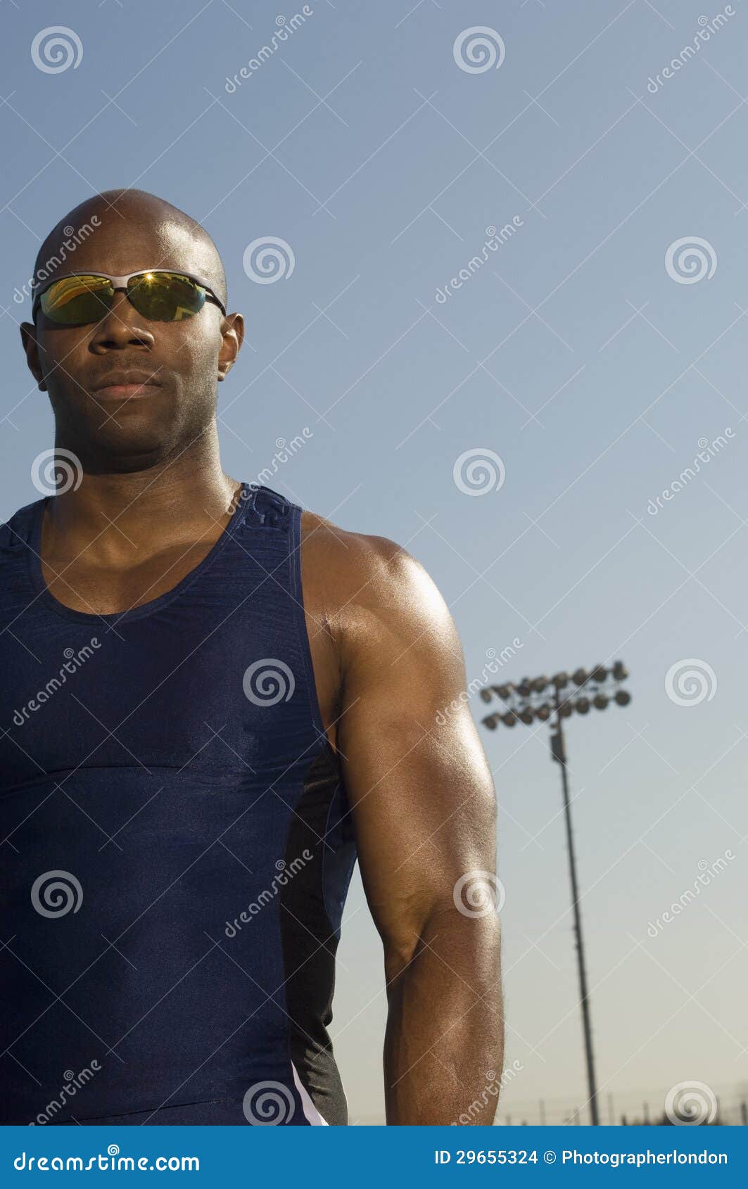 Confident Male Athlete with Muscular Body Stock Photo - Image of ...