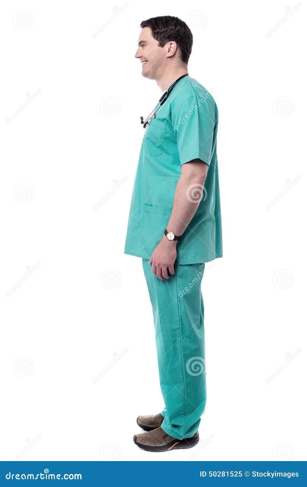 Confident Male Doctor Standing Stock Image - Image of sideways, surgeon ...