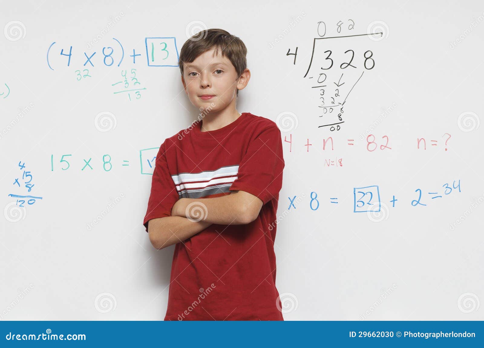 Confident Male Student Standing with Hands Folded Stock Photo - Image ...