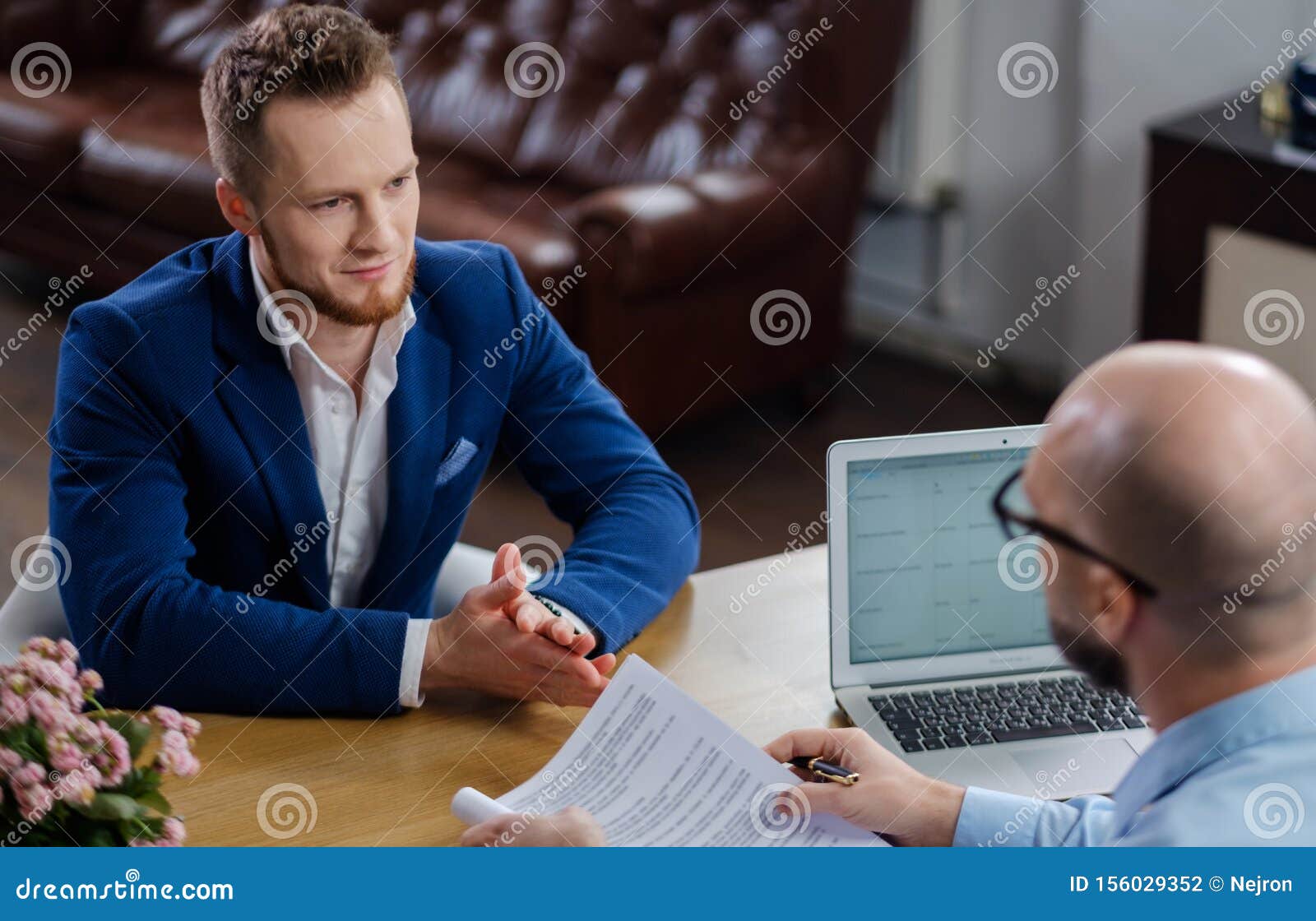 Confident Man Attending Job Interview Stock Photo - Image of girl ...