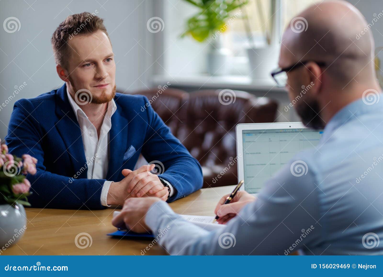 Confident Man Attending Job Interview Stock Image - Image of adult ...