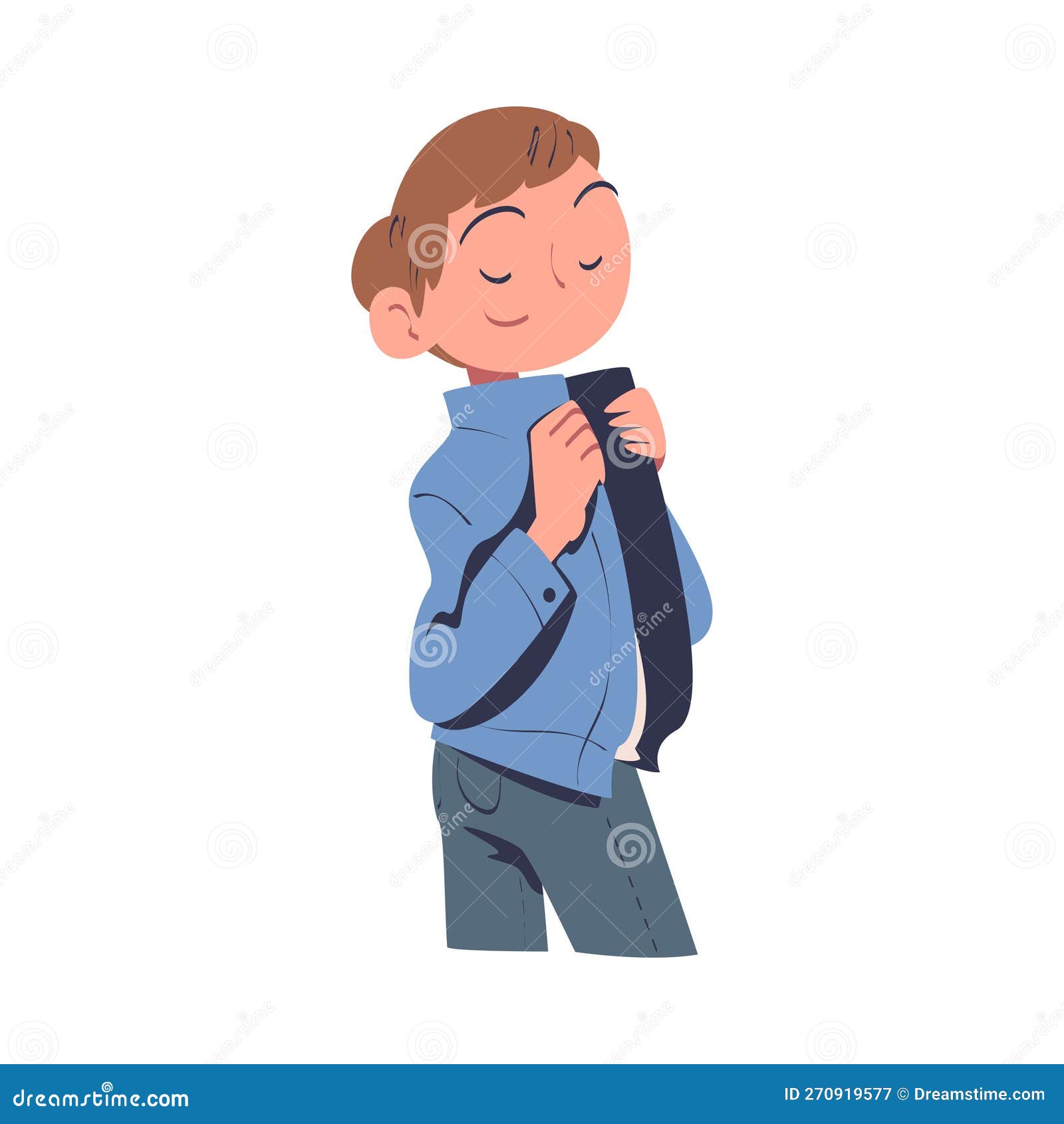 Confident Man Character With Satisfied Face Expressing Self Pride