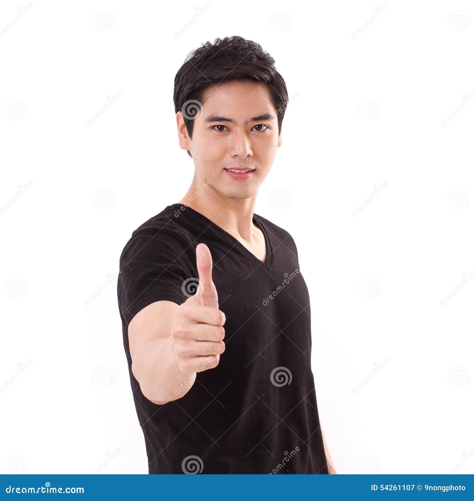 Confident Man Giving Thumb Up Stock Image - Image of cheerful, face ...