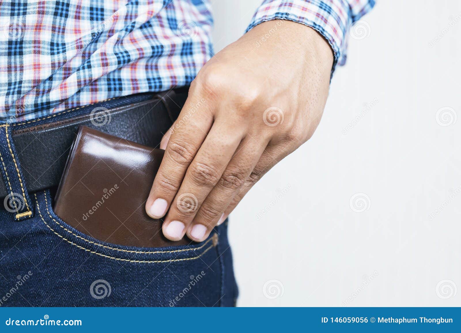 Confident Man Posing in Save Keeping Your Wallet in the Back Pocket ...