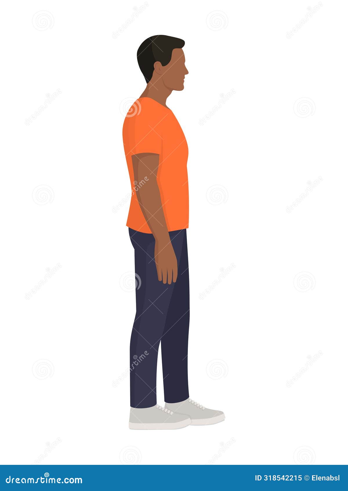 Man Posing and Standing Side View Stock Vector - Illustration of ...