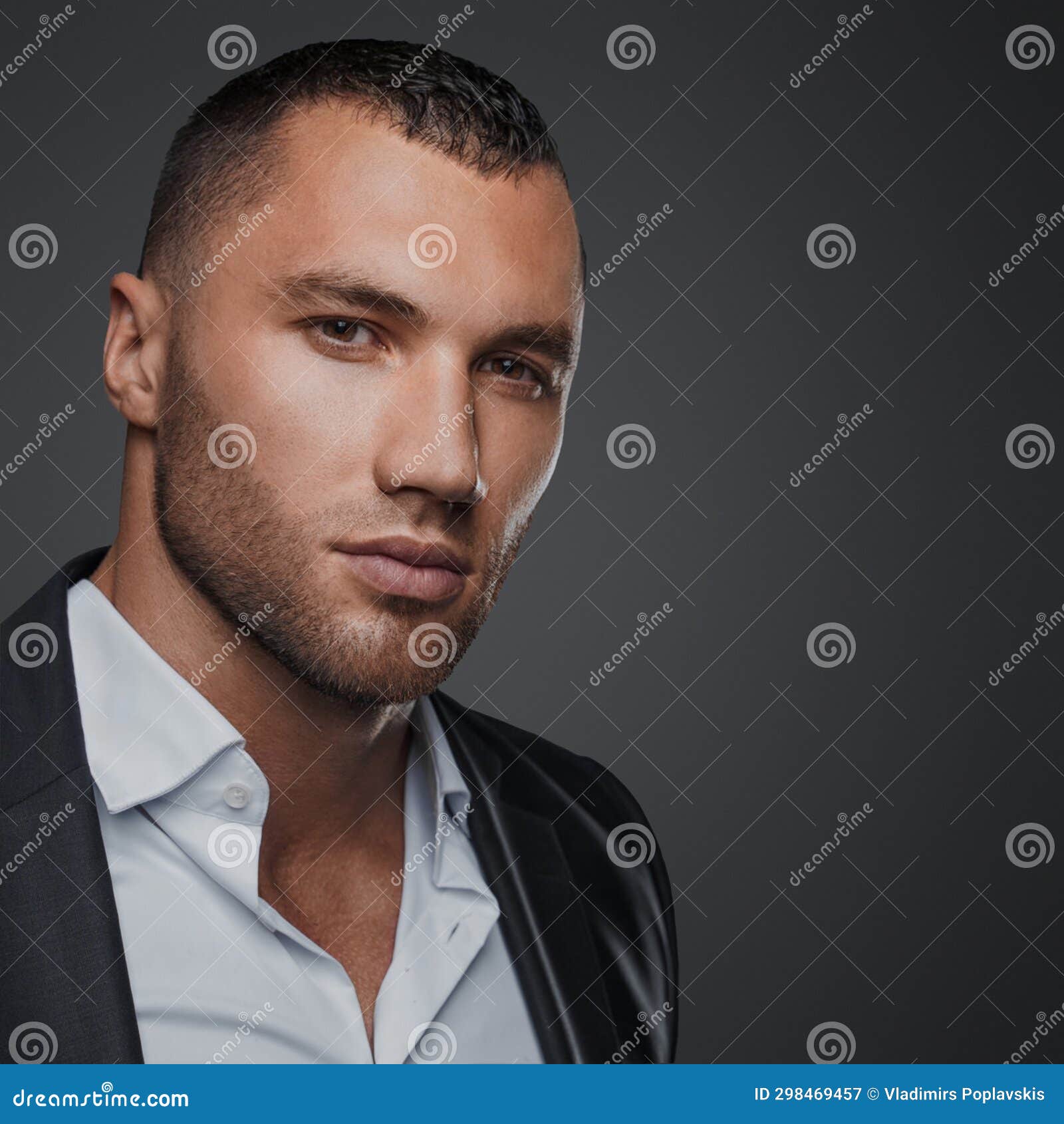 Confident Man in Suit with Intense Stare Stock Image - Image of modern ...