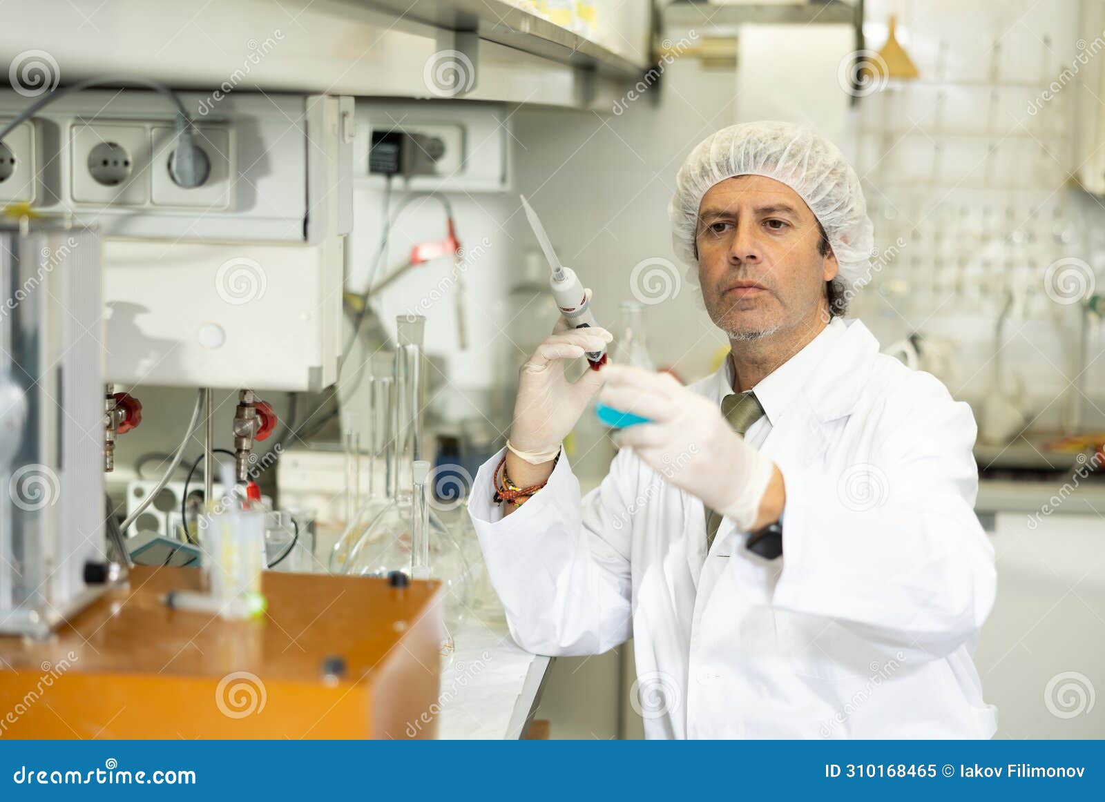 Confident Man Technician Working in Research Laboratory Stock Image ...
