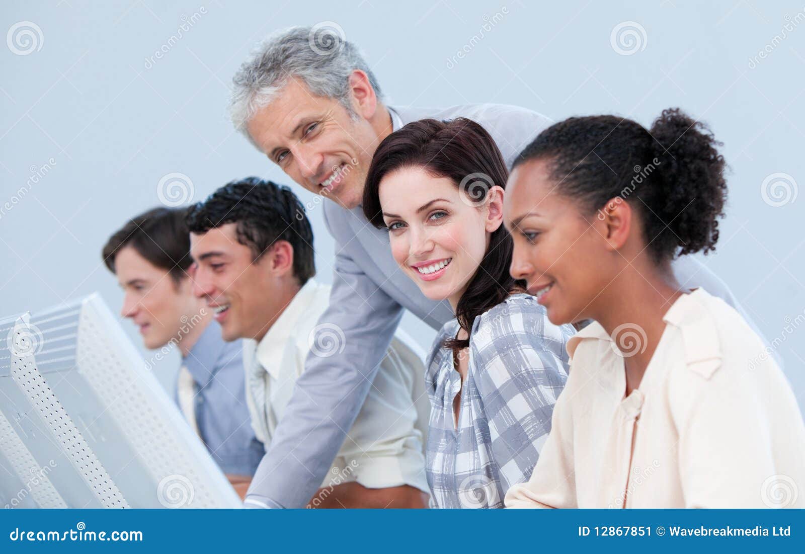 Confident Manager Checking His Team Stock Image - Image of businessteam ...