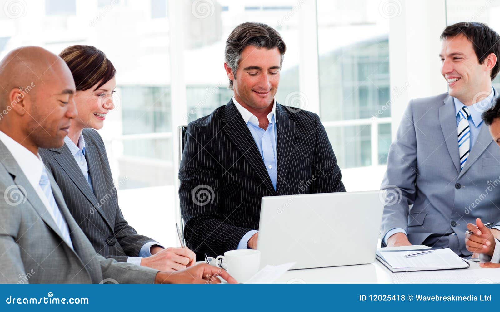 Confident Manager in a Meeting with His Team Stock Photo - Image of ...