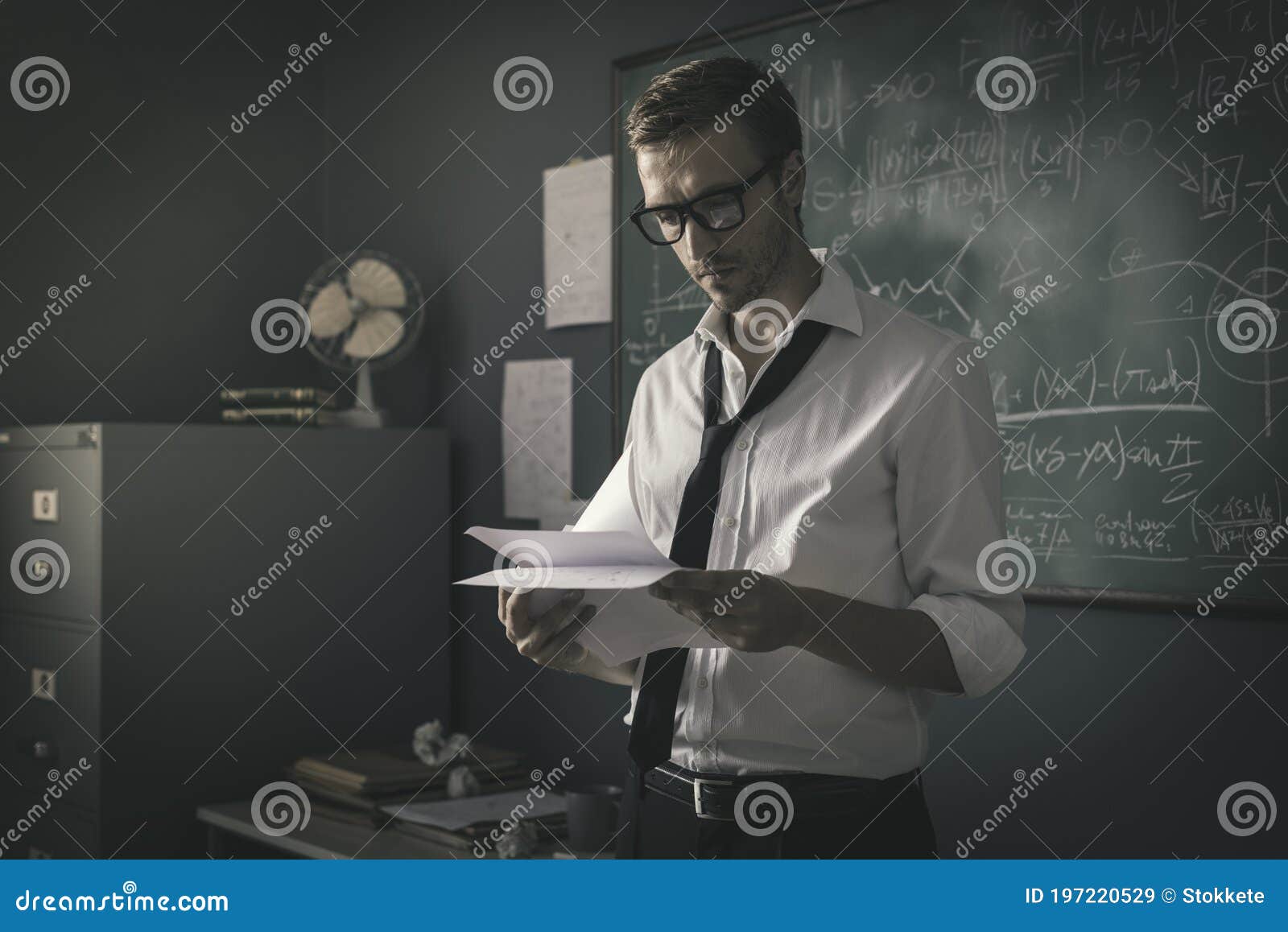 Confident Mathematical Researcher Checking Papers Stock Image - Image ...