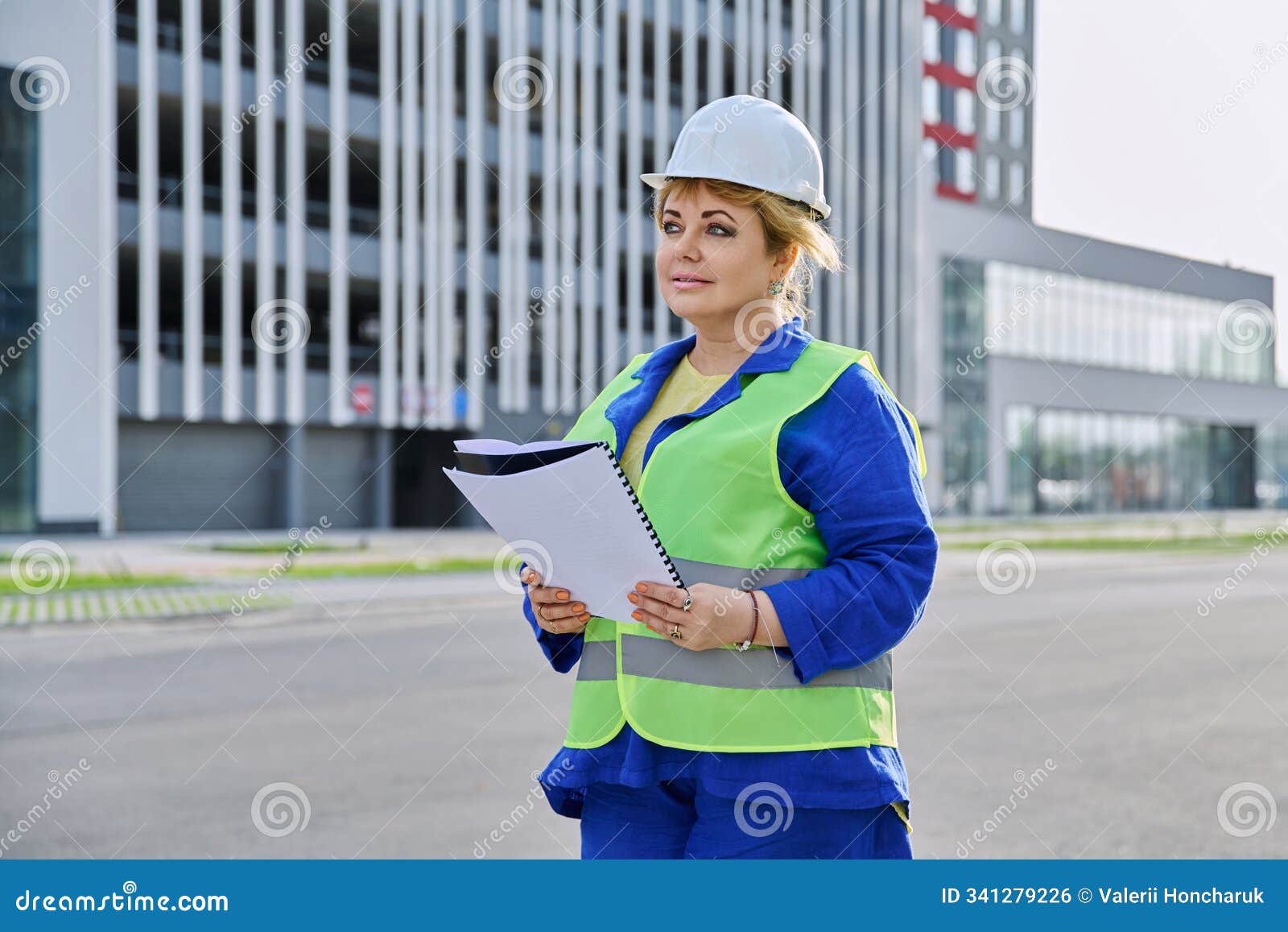 Confident Mature Female Engineer Developer Inspector at Construction ...