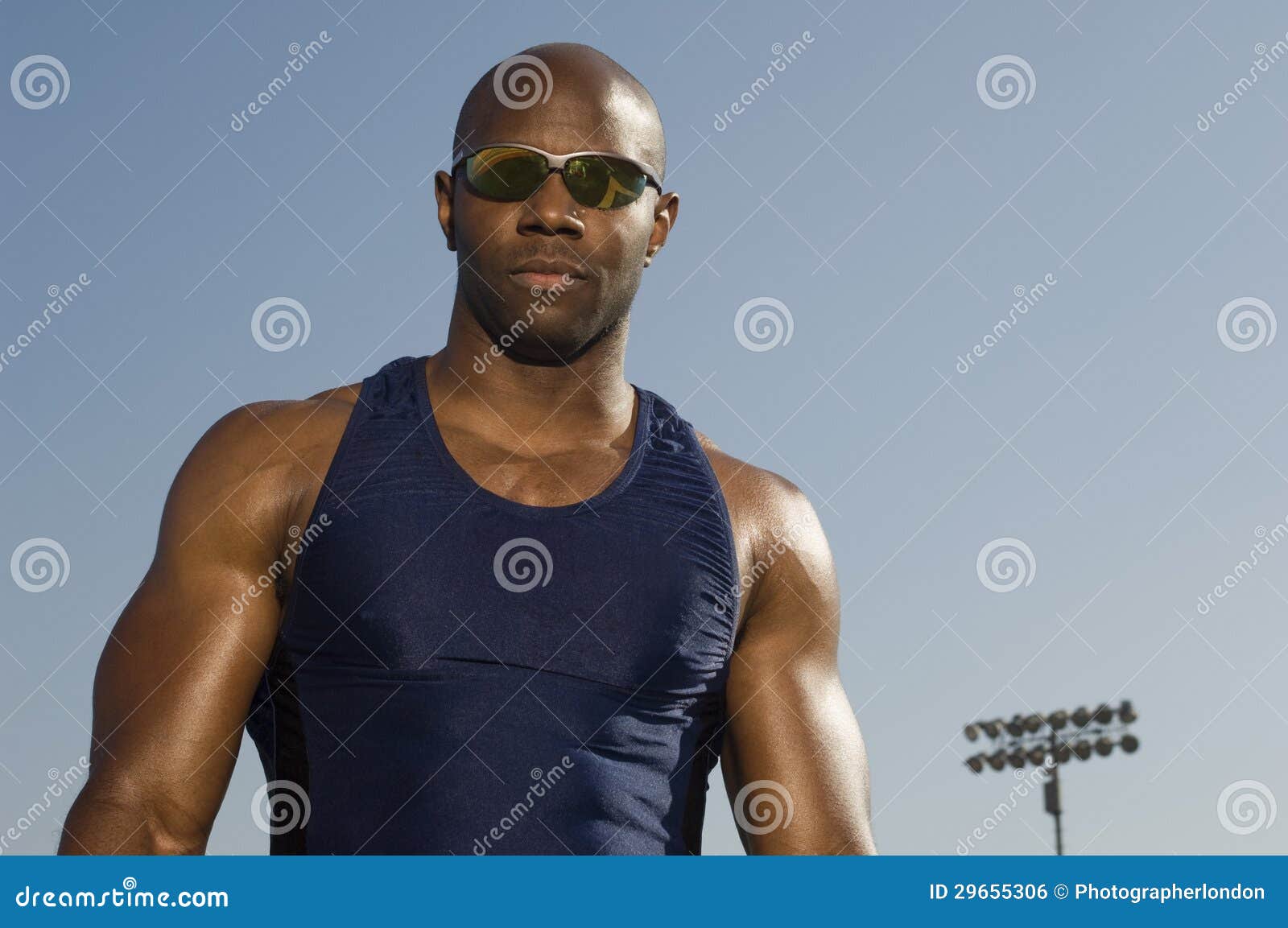 Confident Muscular Man in Sportswear Stock Photo - Image of athlete ...