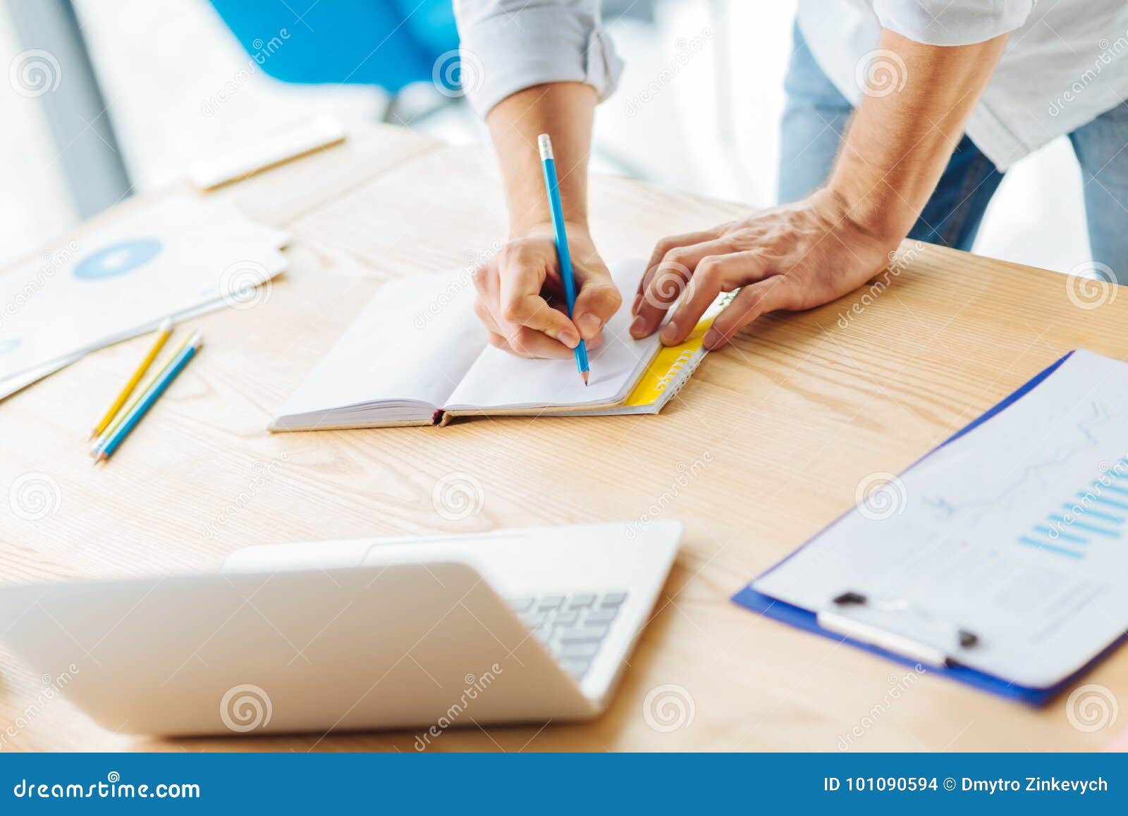 Confident Office Manager Working with Documents Stock Photo - Image of ...