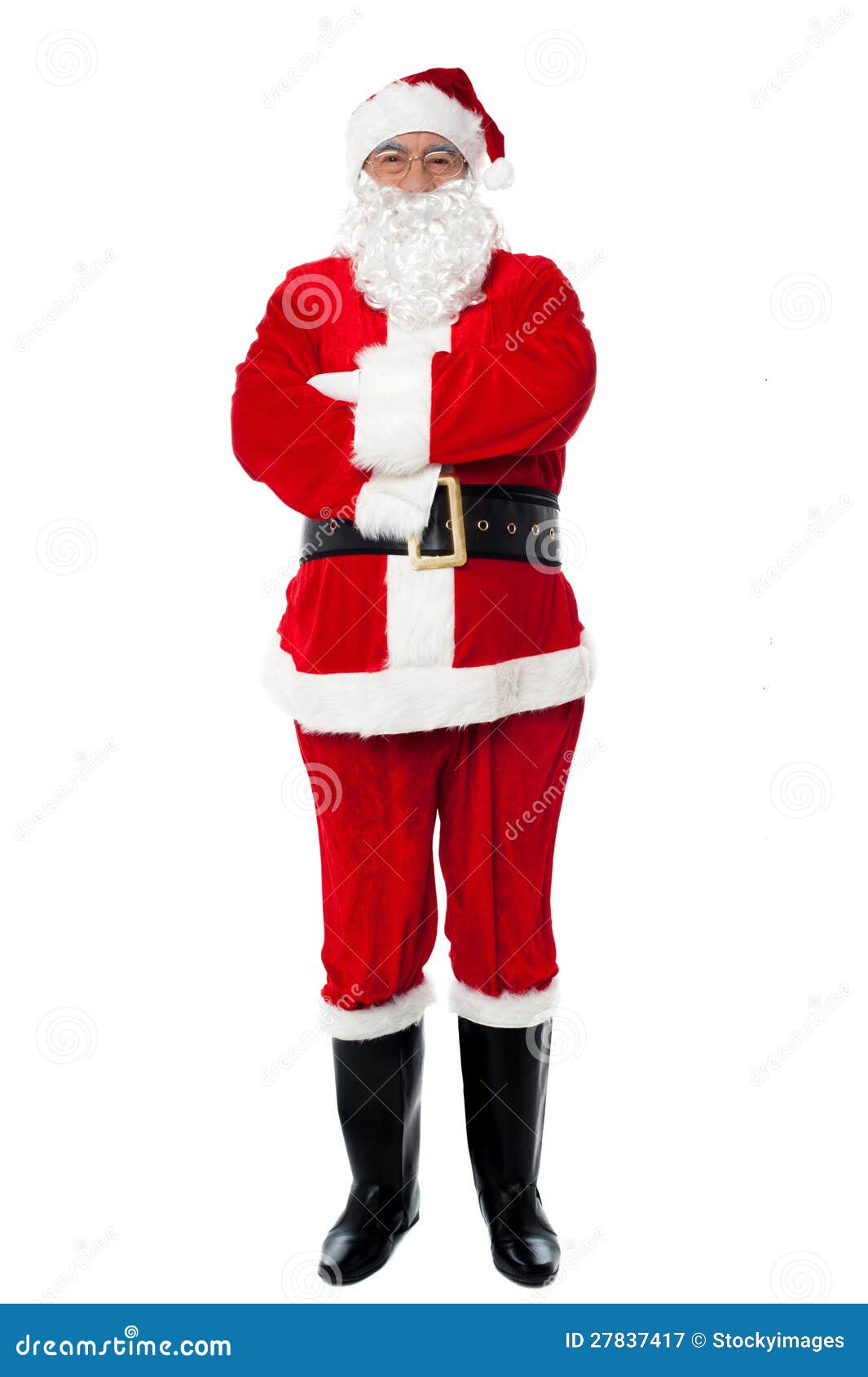 Confident Old Man in Santa Costume Stock Image - Image of moustache ...
