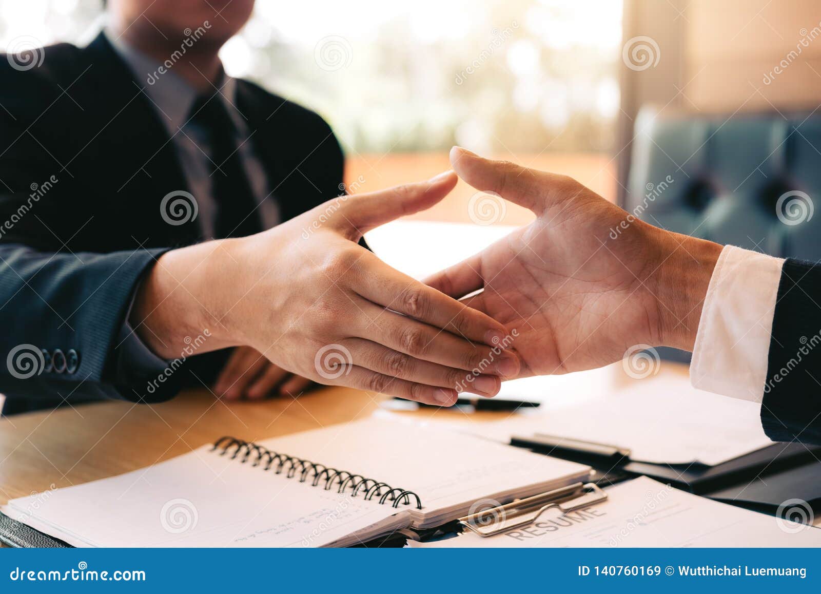 Confident Partnerships People Shaking Hands with Making a Contract in ...