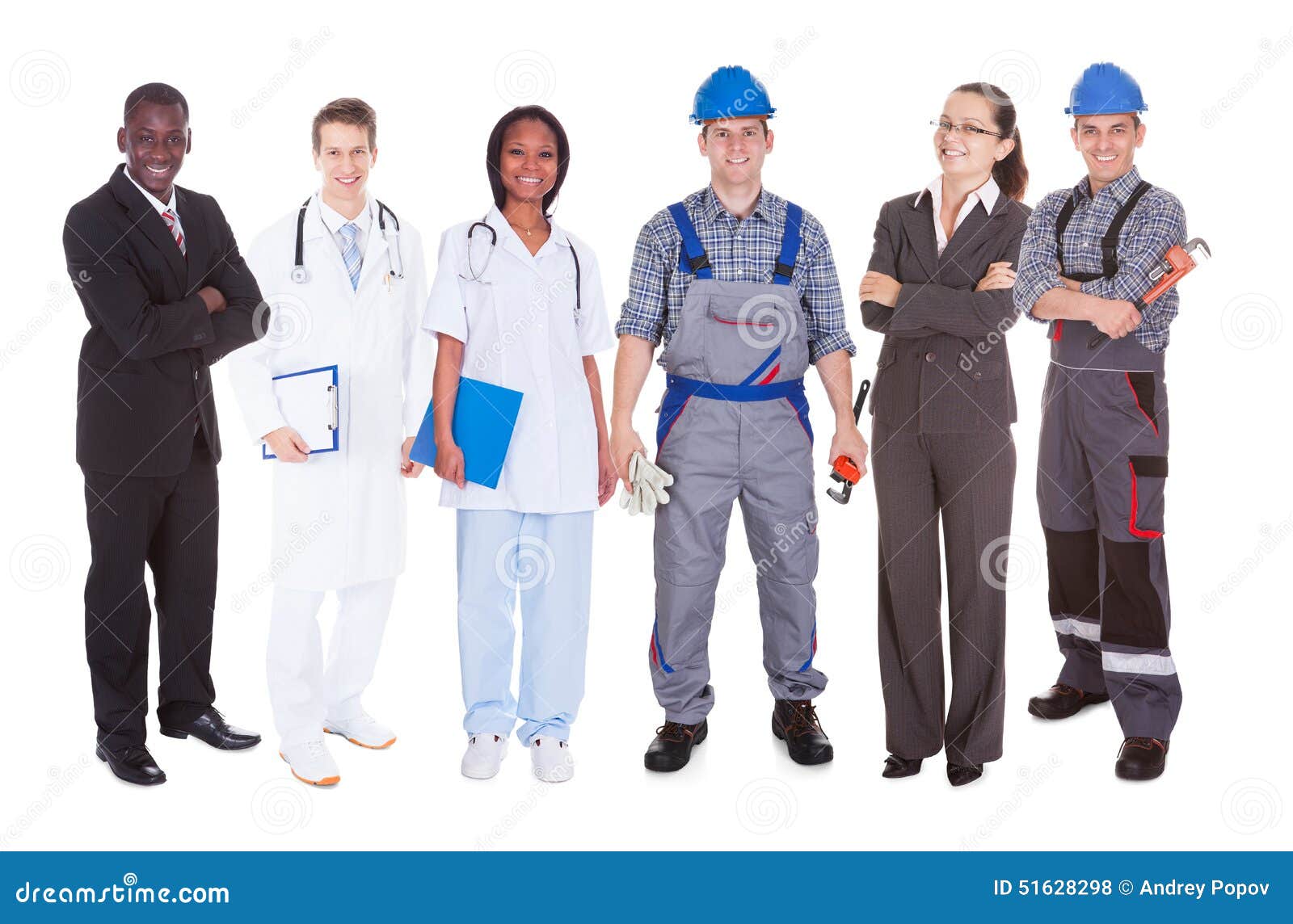 Confident People with Diverse Occupations Stock Photo - Image of ...