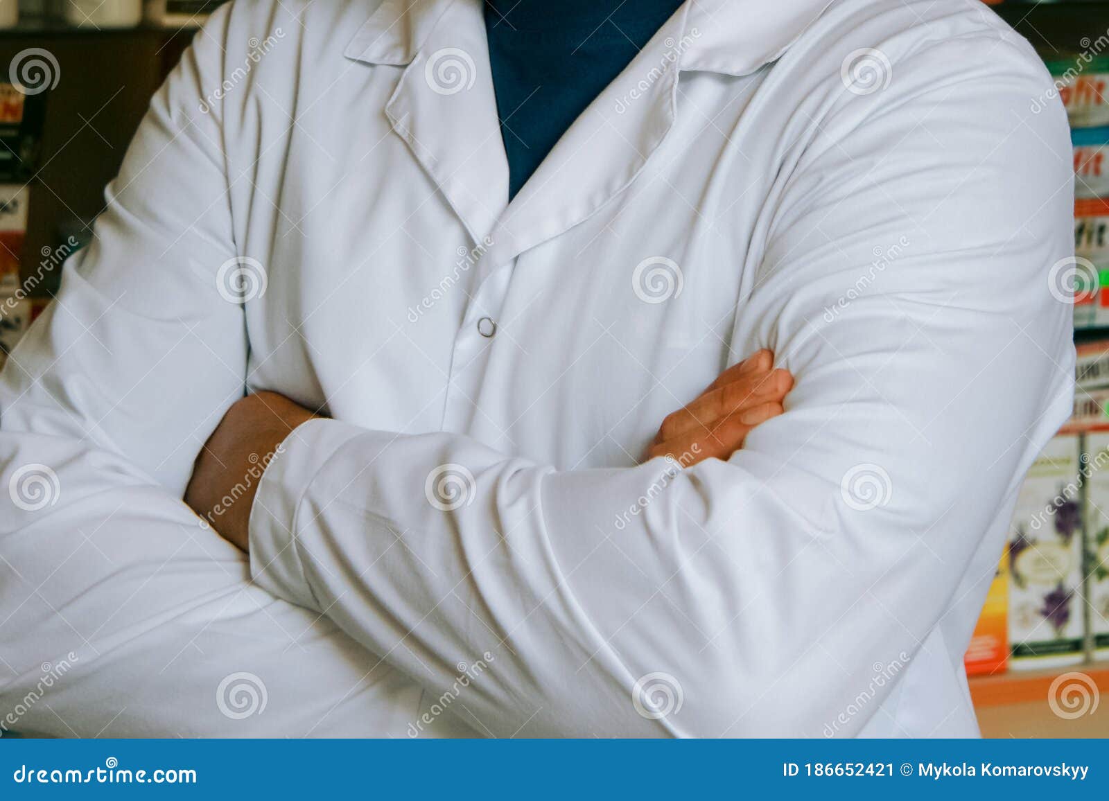 Doctor with arms folded stock image. Image of pharmacy - 186652421