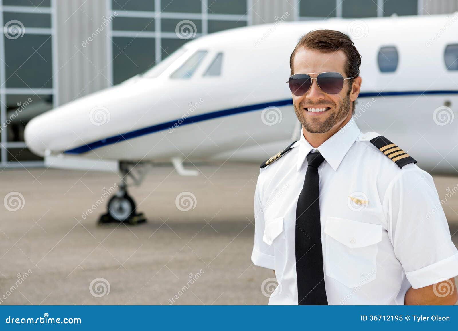 Confident Pilot Smiling stock image. Image of flight - 36712195