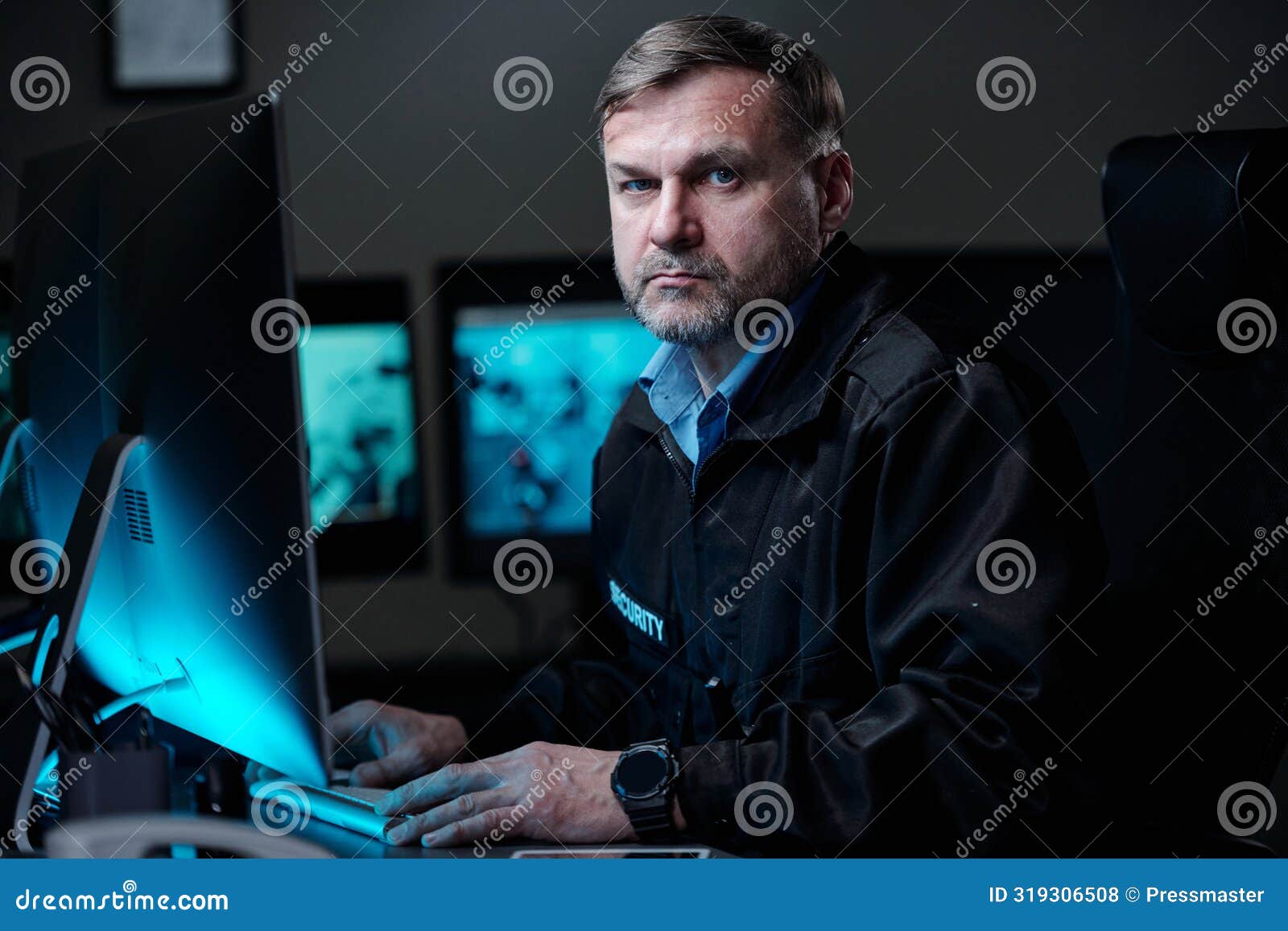 Confident Professional Security Guard Stock Photo - Image of guard ...