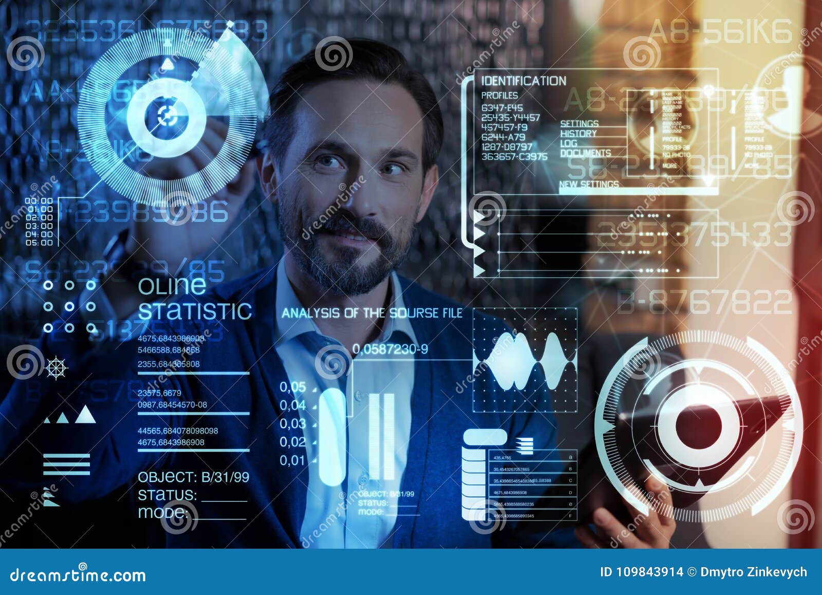 Confident Programmer Holding a Tablet while Working Alone Stock Photo ...