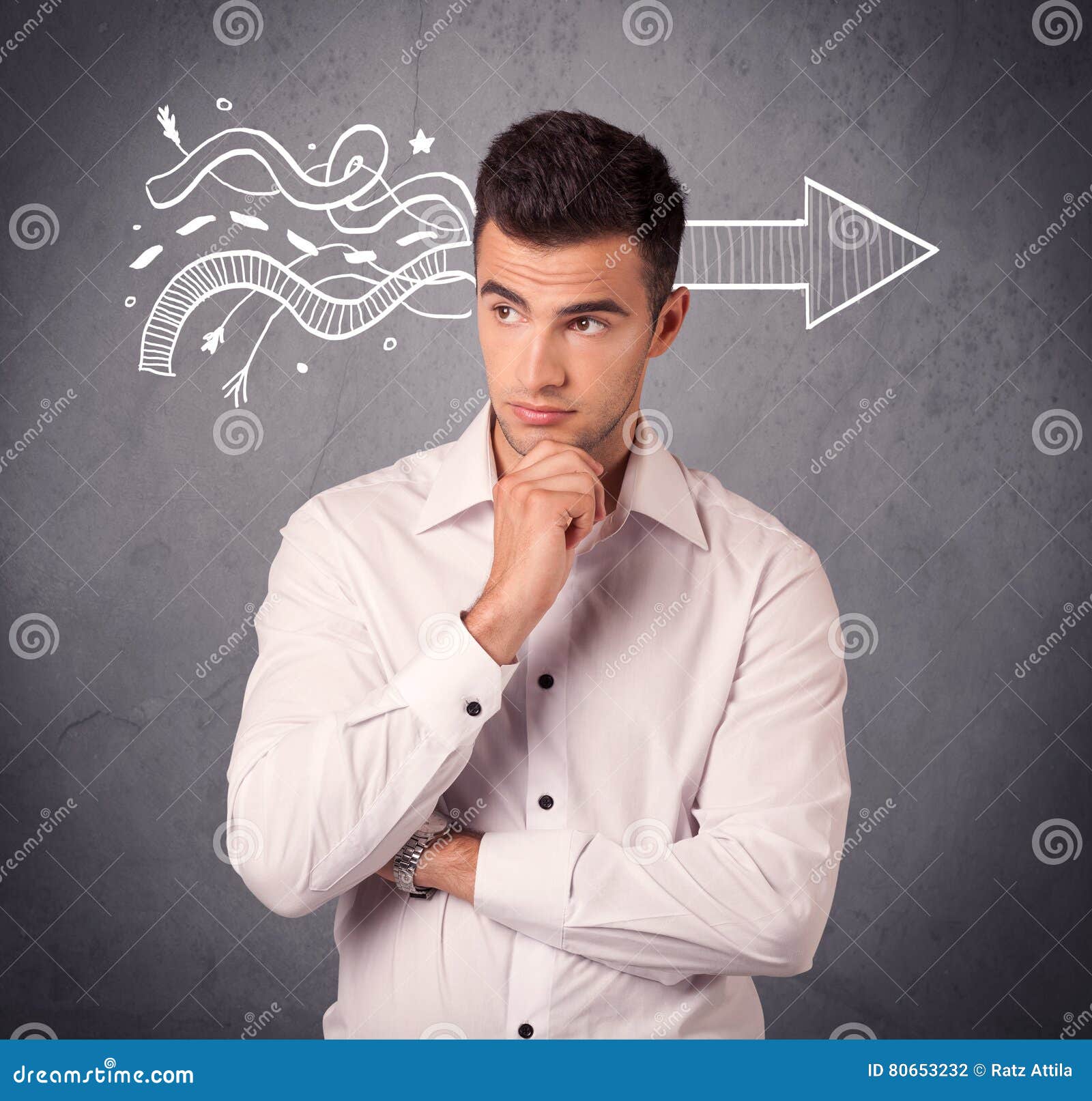 Confident Sales Person Solves Problem Stock Photo - Image of arrow ...