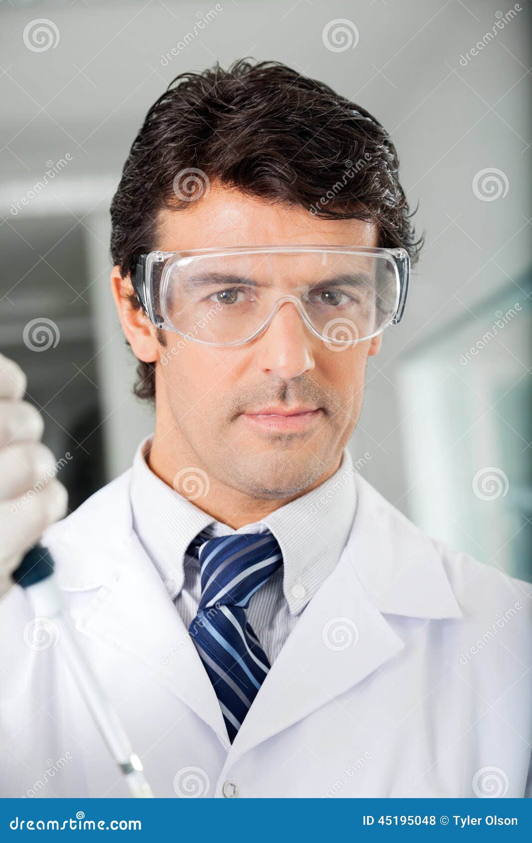 Confident Scientist in Protective Eyewear Stock Photo - Image of ...