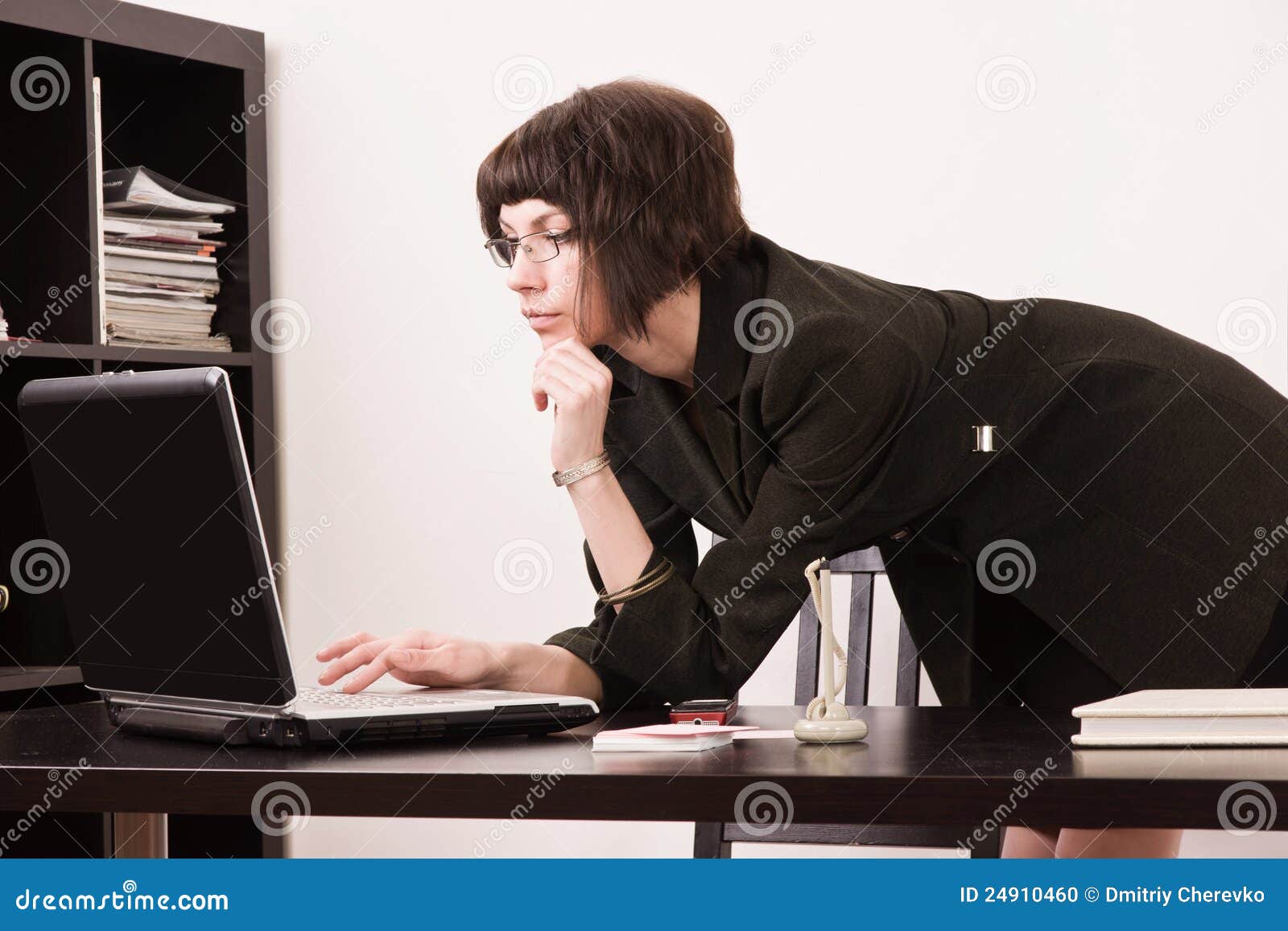 Confident Secretary in a Office Stock Photo - Image of alone, collar ...