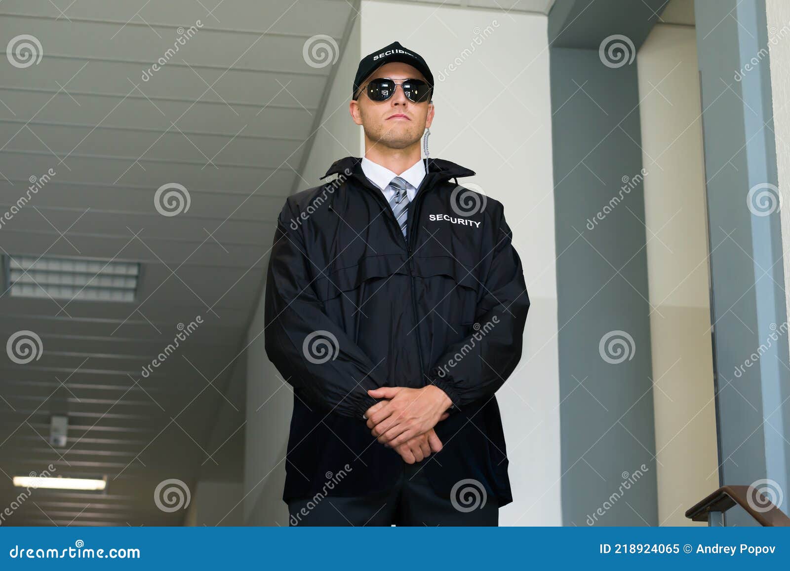 Confident Security Guard stock image. Image of alert - 218924065