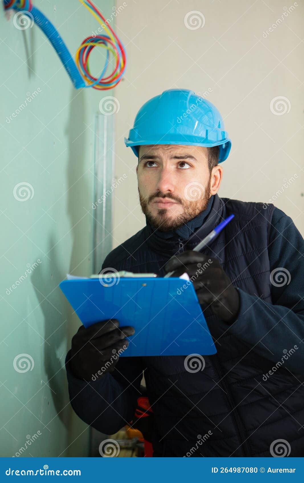 Confident Service Man Taking Notes Stock Photo - Image of contractor ...