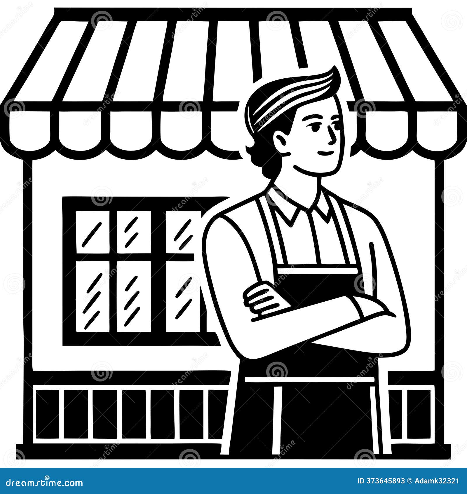 Entrepreneur Coloring Page Colored Illustration Cartoon Vector ...