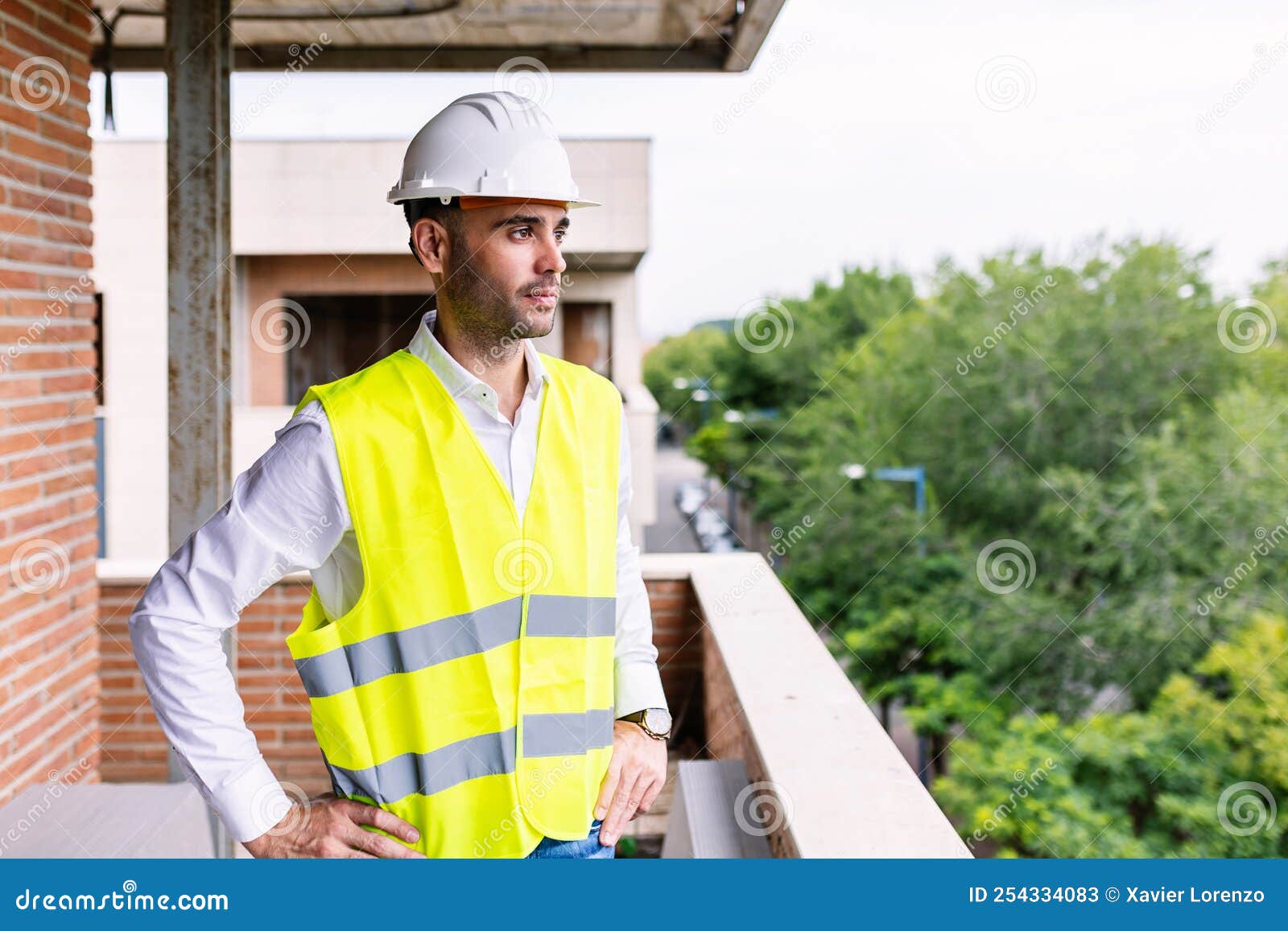 Civil Architect Engineer Inspecting Structure Road Construction Of ...