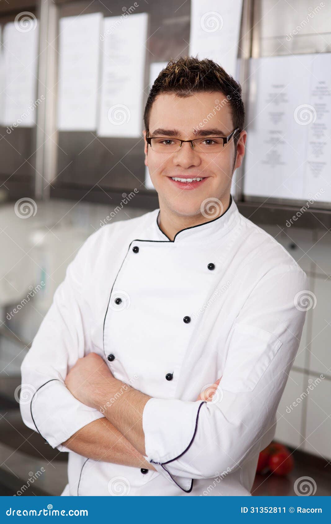 Confident smiling cook stock image. Image of handsome - 31352811