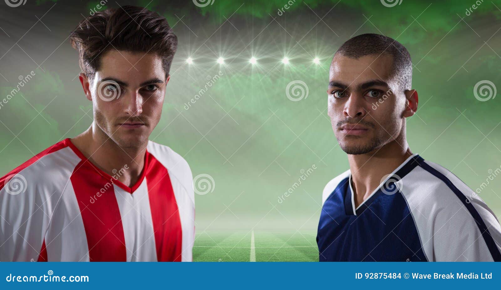 Confident Soccer Players at Stadium Stock Photo - Image of male, young ...