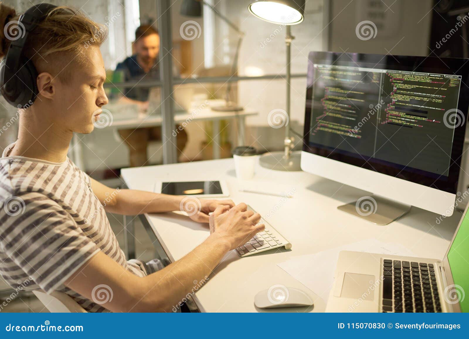 Confident Software Writer Busy with New Program Stock Photo - Image of ...